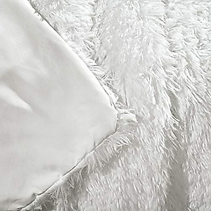Lush Decor Emma Faux Fur Throw Blanket, 60" x 50", White