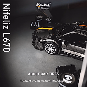 Nifeliz L670 Sports Car MOC Building Blocks and Construction Toy, Adult Collectible Model Cars Set to Build, 1:14 Scale Sports Car Model (1337 Pcs)
