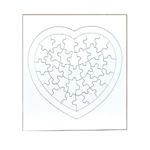 Hygloss Compoz-A-Puzzle - Heart Shape - Fun Activity - Great for Arts & Crafts - White & Sturdy - Surrounding Frame is 8.5” x 9.5” - 36 Puzzle Pieces, 6 Puzzles
