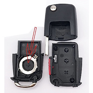 4 Buttons Folding Flip Replacement Key Fob Cover Case fit for VW Volkswagen Jetta Passat Golf Beetle Rabbit GTI CC EOS Keyless Entry Key Fob