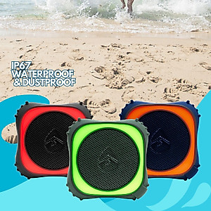 ECOXGEAR EcoEdge Pro Bluetooth Speakers - Large Bass Enhancing Passive Woofer, Waterproof Speaker w/LED Party Lights, 20+ Hours Playtime Portable Speaker, Siri and Google Voice Assistant Activated