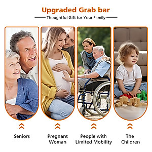 Grab Bars for Bathtubs and Showers with Toilet Paper Holder, Assistance Handle with Toilet Roll Holder and Shelf for Elderly Seniors, Waterproof Bathroom Handicap Safety Handrail for Wall Mount