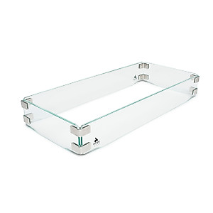 Outland Fire Table 3 Piece Rectangle Accessory Set - Tempered Glass Lid Insert, Tempered Glass Wind Guard Fence and Water Resistant Durable Cover for Series 401/403 Outdoor Propane Fire Pit Tables