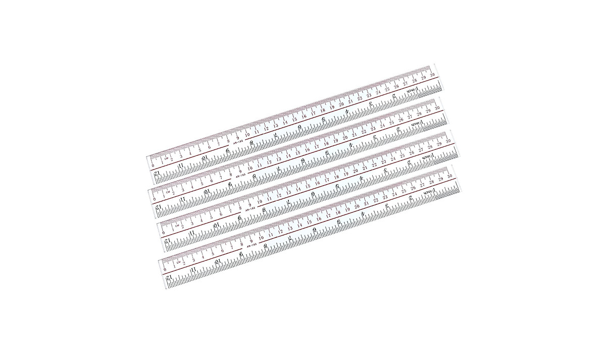 4 PCS Ruler 12 Inch, Ultra Clear Plastic Rulers, Transparent Acrylic ...