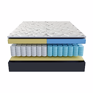 Greaton 12" Half-Firm, Half-Soft Dual Comfort Hybrid Memory Foam Pocket Coil Springs Mattress for Couples - Pressure Relieving, Motion Isolating Sleep System for Personalized Luxury Rest - King, Black