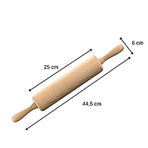 Fackelmann Rolling Pin Wooden with Bearings, Brown, 2.36" x 17.32"