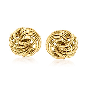 Ross-Simons Italian 14kt Yellow Gold Love Knot Stud Earrings