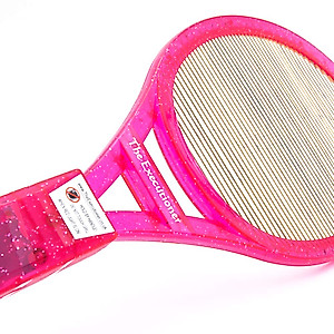 The Executioner Fly Zapper Mosquito, Wasp, Bug, Insect Killer Swatter Electric Fly Zapper Racket Single Layer for Efficient Zapping Indoor Outdoor (Pink)