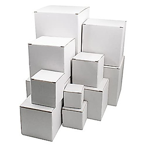 Cuyacili Prank Gift Boxes Nesting Gift Boxes Surprise Box White Carton Square Prank Box Funny Gag Gift for Weddings Anniversaries Birthday Packaging Presents 12 Nesting Cartons (1.9-6.3 Inch)