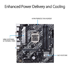 ASUS Prime B460M-A LGA 1200 (Intel® 10th Gen) Micro ATX Motherboard (Dual M.2, 1Gb LAN, USB 3.2 Gen 1 Ports, HDMI, DisplayPort, 4K@60Hz and Aura Sync RGB)