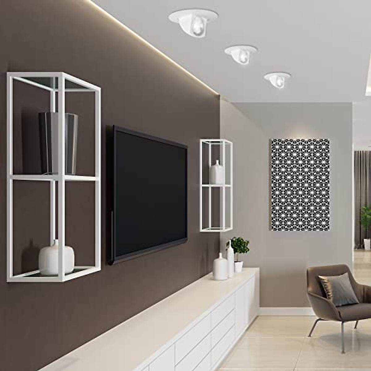 Feit Electric 5-6 inch Adjustable Scoop Recessed LED Downlight, Selectable Colors, Dimmable, 75W Equivalent, 45 Year Life, 540 Lumen, High CRI, LEDR56SCP/6WYCA