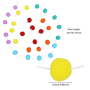 Total 4 Pack Rainbow Felt Fabric Decoration Garland Banners,Decorative Pom Pom Ball Garland Triangle Flags and Semicircle Banners for Baby Shower Christmas Birthday Wedding Party Wall Window Decor