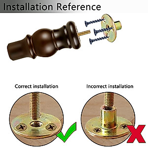 Maricome 6 Inch Wood Sofa Legs Walnut Turned Round Bun Wooden Furniture Legs Set of 4