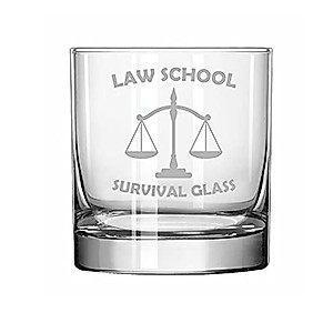 MIP Brand Rocks Whiskey Old Fashioned Glass Law School Survival Glass Lawyer Paralegal Funny
