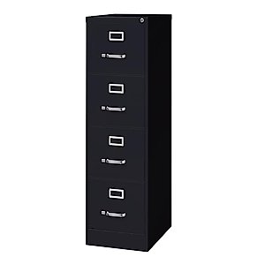 4 Drawer Letter Size Commercial File Finish: Black, Fully Assembled