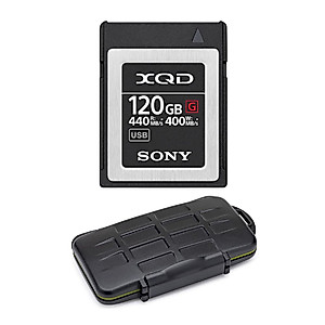 Sony 120GB XQD G Series Memory Card Bundle with Rugged Memory Storage Carrying Case (2 Items)