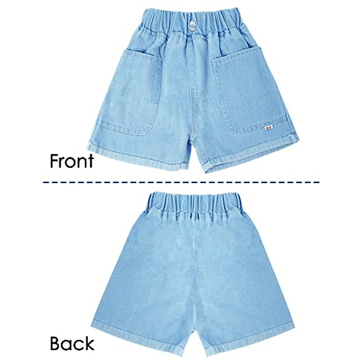 Baby Girl Summer Denim Shorts Wide Leg Cute Cooling Jeans Hot Pants Kids Casual Elastic Waistband Skirt Shorts 5-6 Years