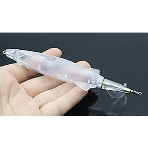 5PCS Fishing Lures Plopper Fishing Lure Whopper Popper Bass Lure 13.66g 12.7cm with Free Oval Eye Topwater Floating Rotating Tail Artificial Hard Bait Oval Eye