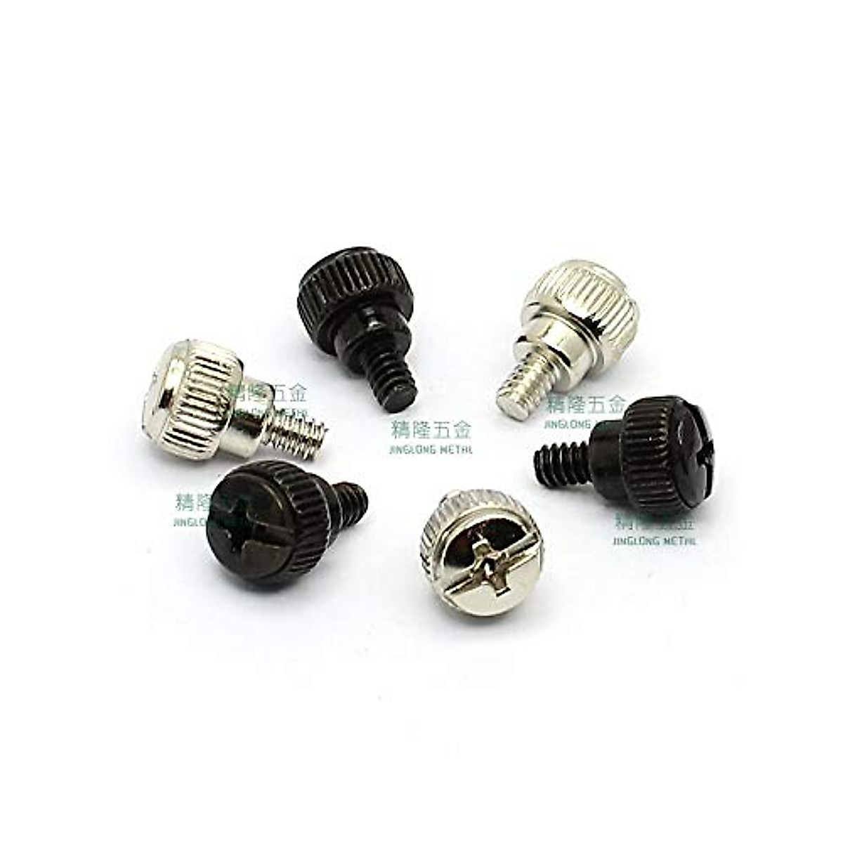 10Pcs 6#-32x5 Thread Teeth for Computer PC Case Cooling Fan Toolless Adjustment Screw Thumbscrews Thumb Screw M3.5 - (Black 10pcs) SCRW-127868