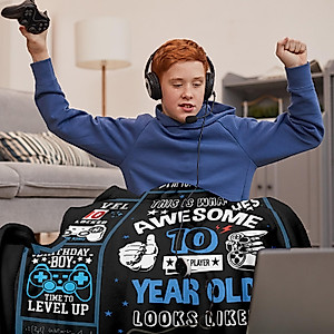 Birthday Gifts for 10 Year Old Boy, 10 Year Old Boy Gifts, Coolest Gifts for Ten Year Old Boy, Best Present for a 10 Year Old Boy, Double Digits Birthday Boy Gift Ideas Throw Blanket 60 X 50 Inch