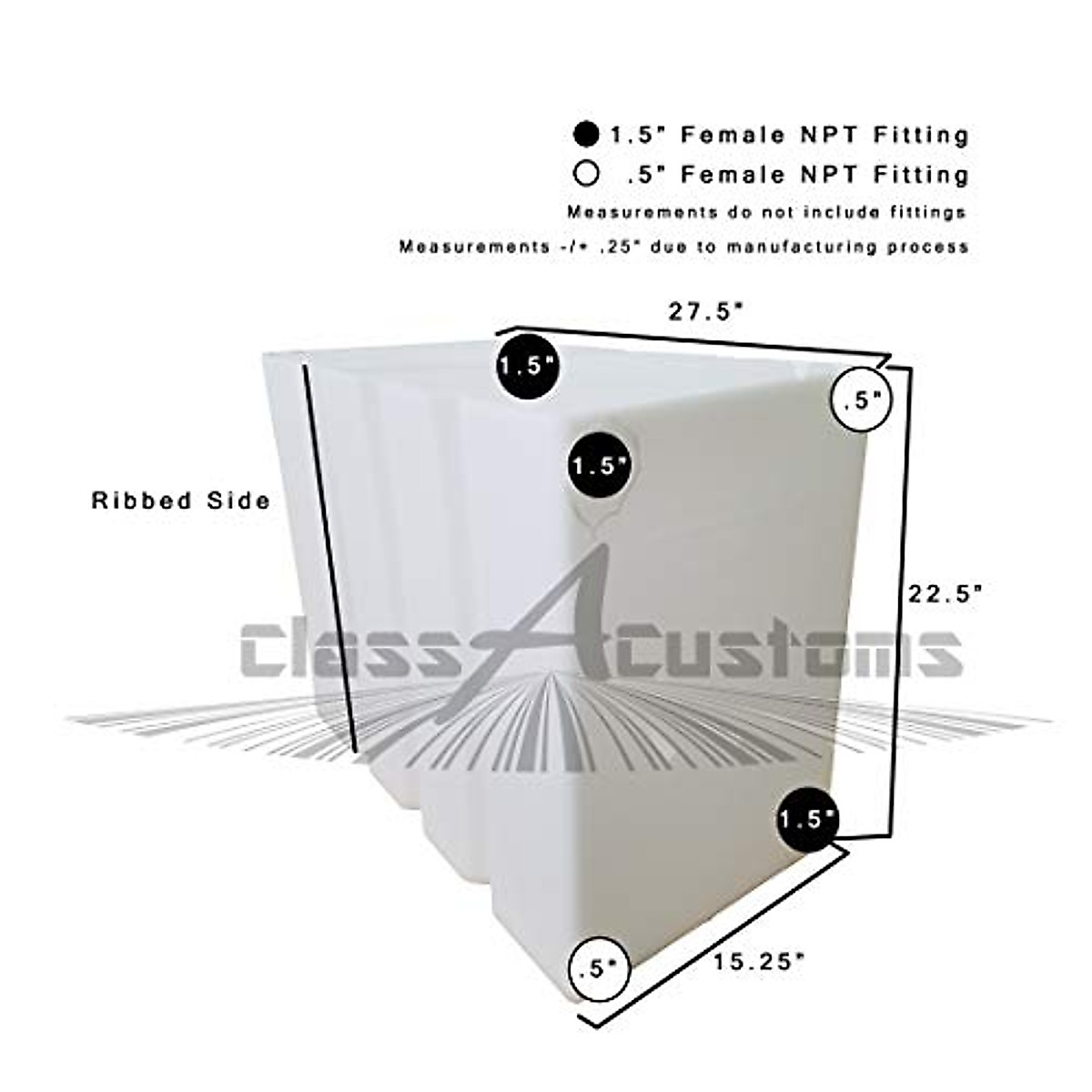 Class A Customs | 42 Gallon RV Concession Fresh and Gray Water Holding Tank | T-4200