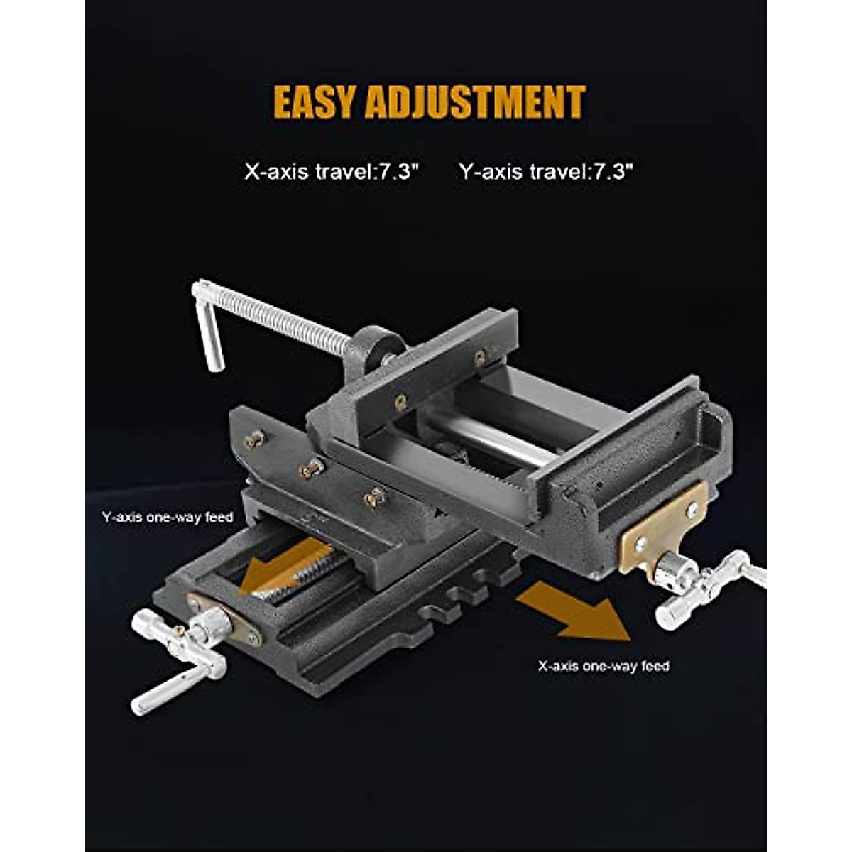 GYZJ 𝟔" 𝐂𝐫𝐨𝐬𝐬 𝐒𝐥𝐢𝐝𝐞 𝐕𝐢𝐬𝐞 Drill Press Milling Vise, 𝟔 in Jaw Width, 𝟔.𝟏 in Max Jaw Opening, Bench Mount Clamp Machine Vice Holder Clamping Tool for CNC Woodworking Milling Machine