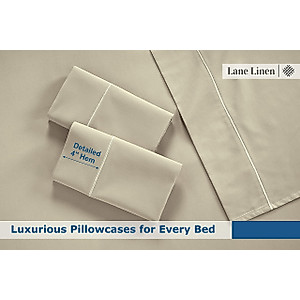 LANE LINEN 100% Egyptian Cotton Full Size Bed Sheets Set - 1500 Thread Count, 4 Pieces Set - Premium Sateen Weave Cotton Full Bed Sheets Set - 15" Deep Pocket Full Size Sheets Set - Linen