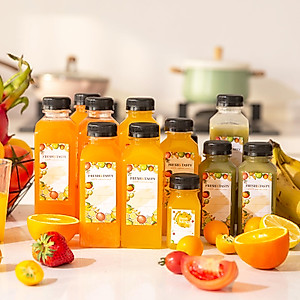 TOMNK 45pcs Juice Bottles, 12oz Reusable Juice Bottles with Caps and Labels, Funnel, Brush Beverage Containers for Juicing, Smoothies, Tea, Milk