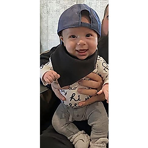 Maiwa Black White Cotton Bandana Snap Drool Bibs for Baby Girls Boys for Drooling eating Teething for 12 Pack