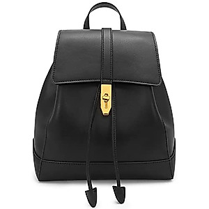 Kattee Genuine Leather Backpack Purse for Women Fashion Rucksack Ladies School Shoulder Bag Medium Size Adjustable Straps