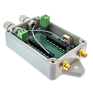qBoxMini AFC DIY IOT Enclosure Kit (Two SMAs), IOT Enclosure for Feather ESP32 Cellular LoRa WiFi Arduino Board, Waterproof IP65 Enclosure with Glands, prototyping PCB connectors Set and Two SMAs