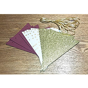 Graduation Party Decorations 2023 Maroon Gold/Birthday Party Decorations for Women Burgundy Gold Polka Dot/2pcs Triangle Bunting Banners for Burgundy Gold Birthday Party/Rustic Wedding Decorations