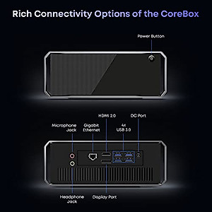 CHUWI CoreBox Mini PC, 16GB LPDDR5 RAM 512GB SSD, Intel 12th Gen i3-1215U (Up to 4.4GHz), Mini Desktop Computer, 2.5''SSD Up to 2TB, 4K UHD, Windows 11, Gigabit Ethernet, BT5.1, WiFi 6