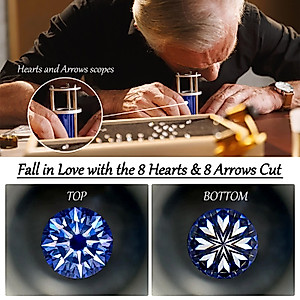 0.3CT-10CT Moissanite Loose Stones D Colorless VVS1 Clarity Round Brilliant Cut Lab Created Simulated Diamond Gemstones for Ring Earrings Pendant Bracelets Jewelry Making Gifts with GRA Certificate,