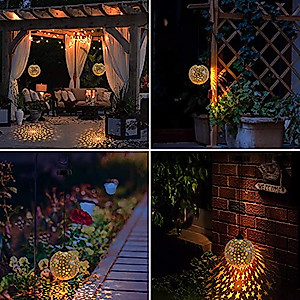 4 Pack Solar Garden Decor Hanging Lanterns Outdoor Waterproof