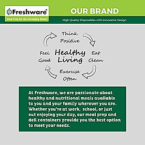 Freshware Food Storage Containers [12 Pack, 48 oz] Plastic Deli Containers with Lids, Slime, Soup, Meal Prep Containers, BPA Free, Stackable, Leakproof, Microwave, Dishwasher and Freezer Safe