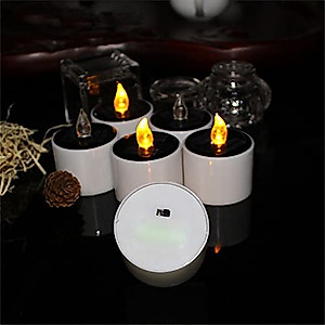 TSOP Solar Candles Light Flameless Rechargeable LED Candles Lights Tea Lamps for Bar Bedroom Living Room Garden Home Decor Candle