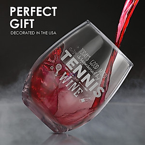 Bad Bananas Tennis Gifts for Women - 21 oz. Stemless Wine Glass - Funny Tennis Player Gift Ideas for Tennis Fans and Tennis Lover Gifts for Her