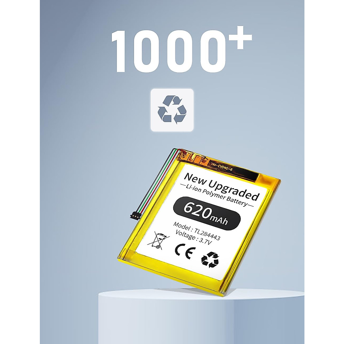 Soseieiu TL284443 Battery,(𝟮𝟬𝟮𝟰 𝗡𝗘𝗪 𝗨𝗽𝗴𝗿𝗮𝗱𝗲𝗱) 620mAh High Capacity Compatible with Nest Learning Thermostat 2nd 3rd Generation T3008US T4000ES T3007ES A0013 3.7V Battery