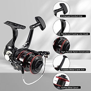 Goture 2Pcs Spinning Fishing Reel, Saltwater Freshwater Spinning Reel, Size 2000, 3000, 4000, Right/Left Handle Position, Ultra Smooth Lightweight Fishing Gear