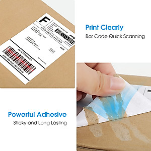 MaxGear 4x6 inch Shipping Address Labels,for Inkjet or Laser Printer, USPS Postal Mailing Shipping Labels, Matte White Paper Sheets, Permanent Strong Adhesive, Dries Quickly, 100 Pcs