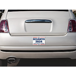 Bumper Sticker Magnet Sign | Ron Desantis President 2024 Magnet | Car Bumper Vinyl Magnet | Funny Tool Box Magnet Sign - 6x4 in. FJB Desantis 24 Make America Florida Stars