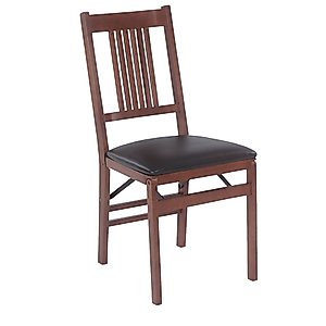 Meco STAKMORE True Mission Folding Chair Fruitwood Finish, Set of 2