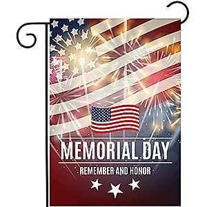 Pickako USA Patriotic American Flag Memorial 4th of July Day Remember Honor Garden Yard Flag 12 x 18 Inch, Double Sided Outdoor Decorative Welcome flags Banners for Home House Lawn Patio