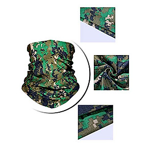 10 Pieces Seamless Bandanas Face Cover Magic Scarf Neck Gaiter Seamless Dustproof Neck Warmer Headbands (Camouflage Style)