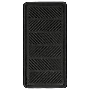 Indoor/Outdoor Hose-Wash Lines Design Non-Slip Rubber 16" x 32" Modern Entryway Mat for Entryway, Patio, Backyard, Garage, 16" x 32", Black
