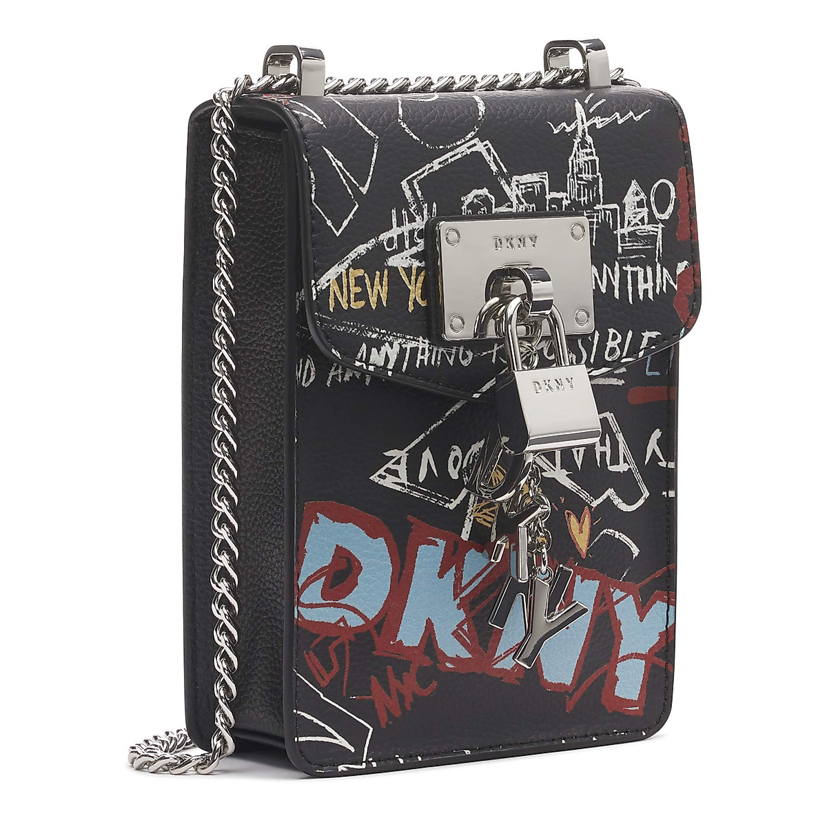 DKNY Women's Multipurpose Fashion Backpack, Black Iconic Graffiti Tilly, One Size