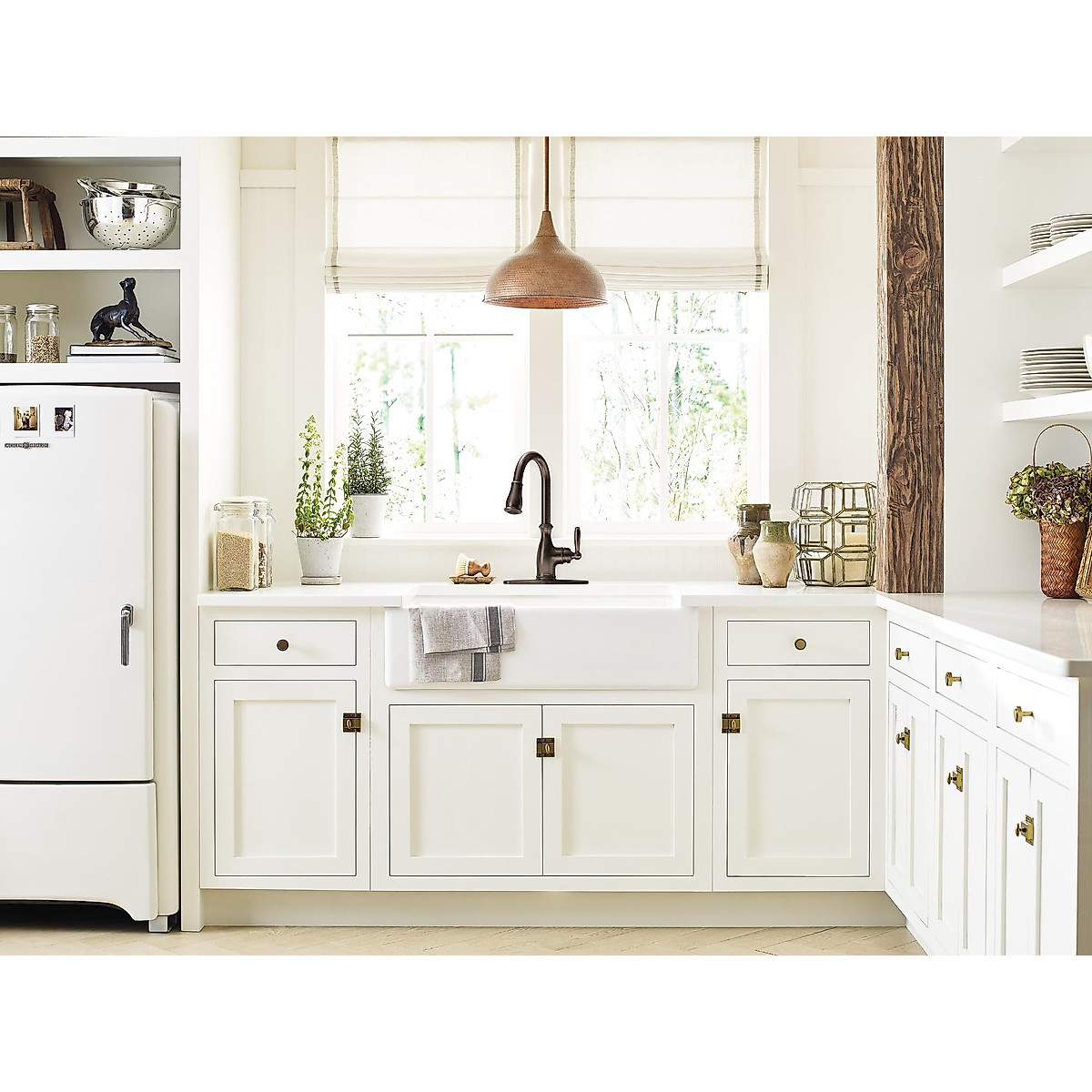 Moen Brantford Oil Rubbed Bronze One-Handle Pulldown Kitchen Sink Faucet Featuring Power Boost and Reflex Retractable Docking System, Traditional Kitchen Faucet with Sprayer, 7185ORB