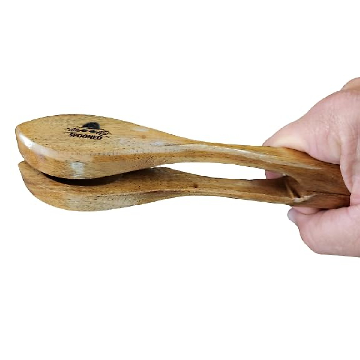 Wooden Musical Spoons - Hand Percussion - Appalachian Folk Instrument (Brown)