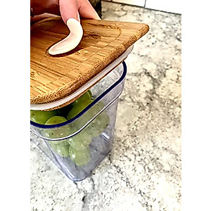 Red Panda Bamboo Plastic BPA free food storage containers with airtight bamboo lids, 3 piece set, meal prep containers